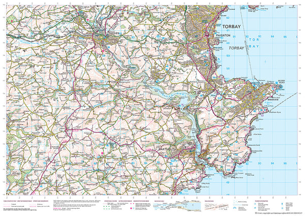 Dawlish Map to Dartmouth - South West Coastal Waking & Cycling Map ...