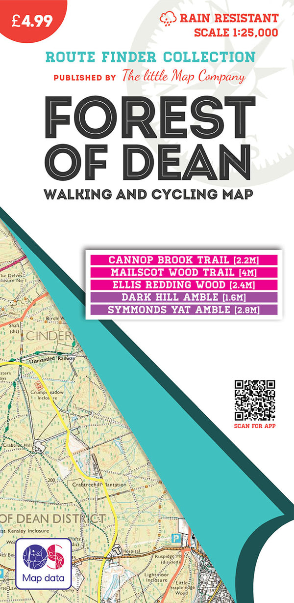 Forest of Dean Map With Walking and Cycling Routes - The Little Map Co