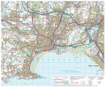 The Gower Map Including Swansea and 4 Circular Walks - The Little Map Co