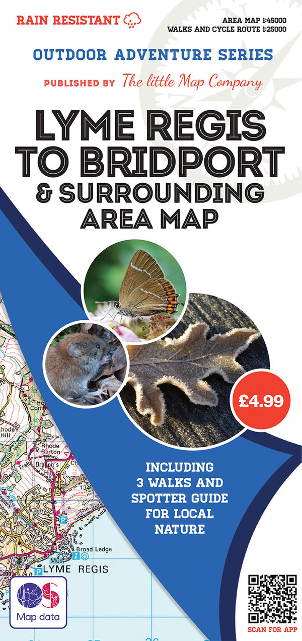 Lyme Regis Map to Bridport and Surrounding Area - The Little Map Co