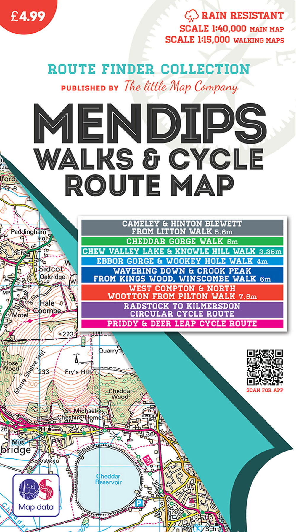 The Mendips Walks Map | The Little Map Company