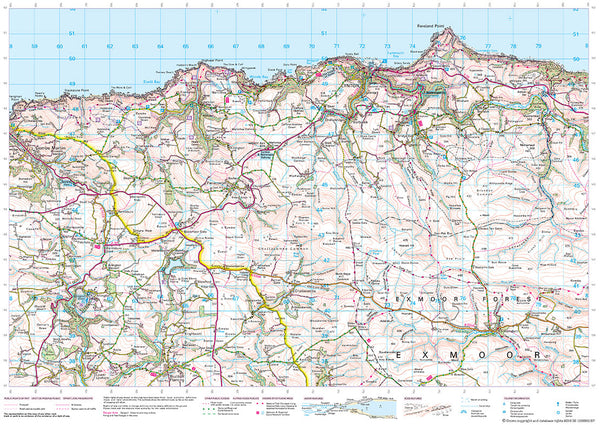 Combe Martin to Minehead Map - Coastal Walking and Cycling Map - The ...